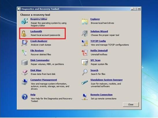 How to Use ERD Commander Locksmith to Reset Windows Password How to Use ERD Commander Locksmith to Reset Windows Password